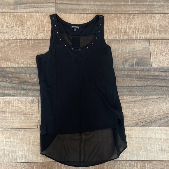 Express | Tops | S Tank Top From Express Black With Gold Buttons | Poshmark